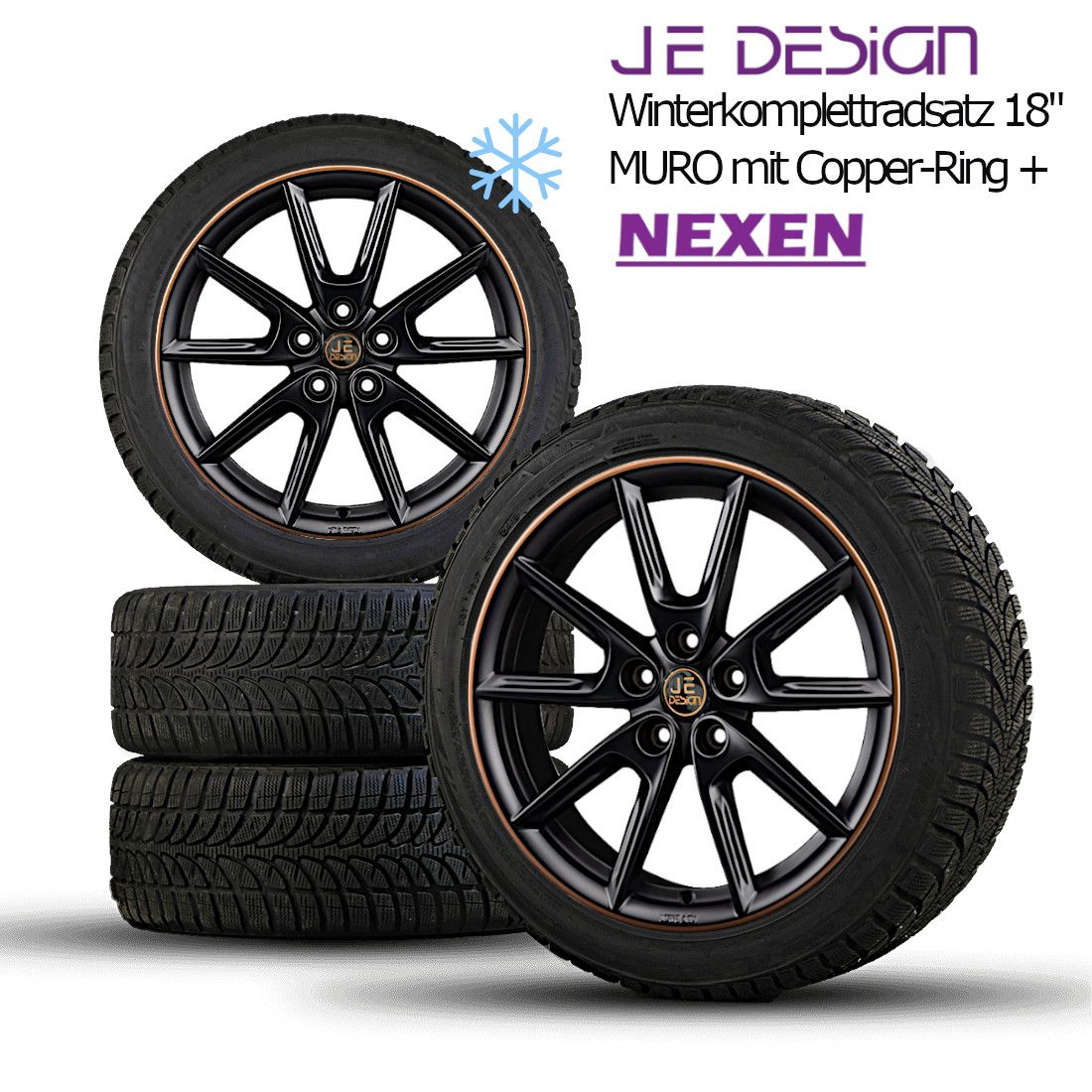 Cupra Leon KL ST fl.: JE DESIGN Winterkomplettrad 18" Muro Copper mit ...